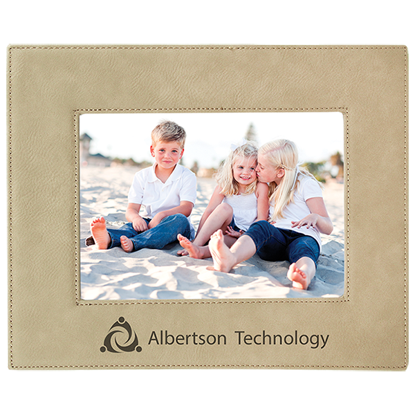 Light Brown Laserable Leatherette Picture Frame | Trophy Factory Plus ...